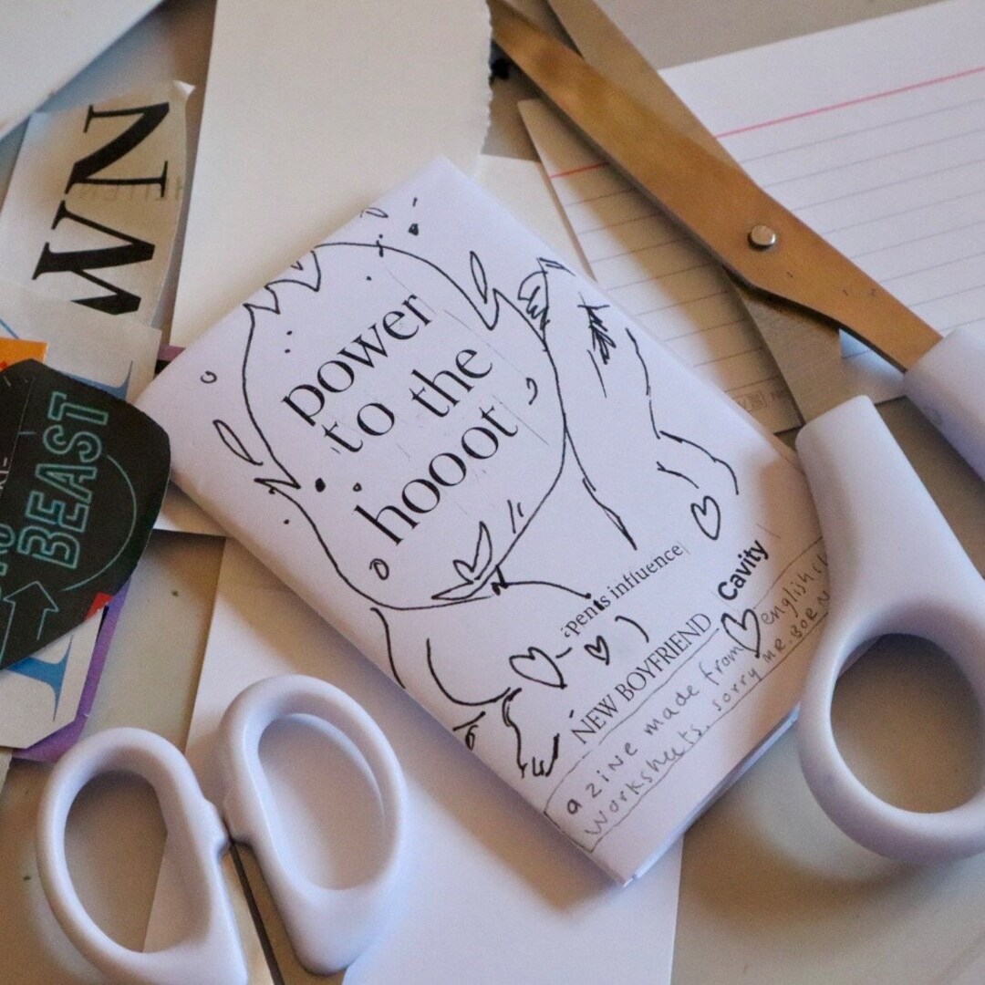 Funny Collage Zine - Power to the Hooot - Etsy