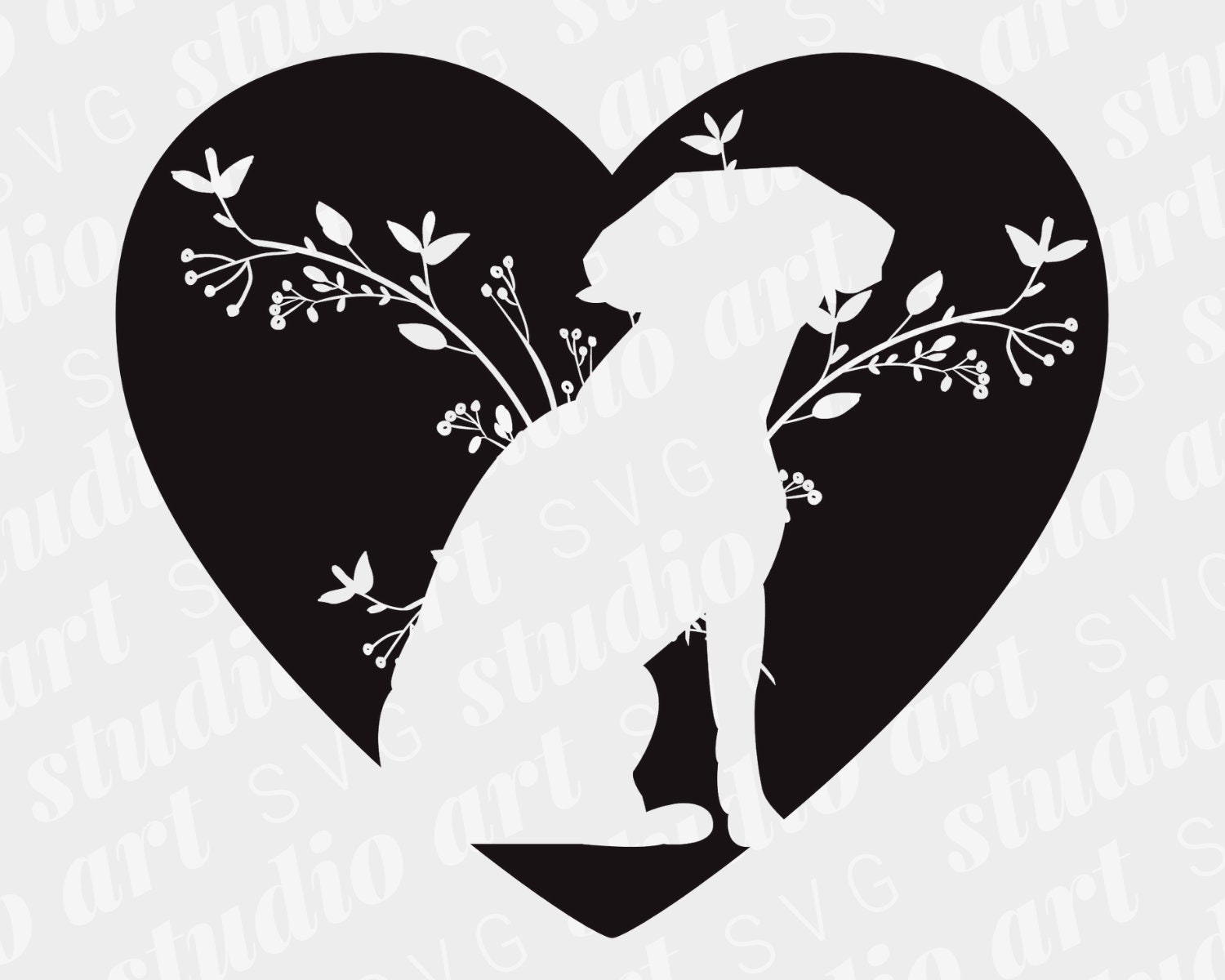 Puppy Dog Heart SVG / Cute Dog Svg Png Pdf / Heart Flower Decor ...