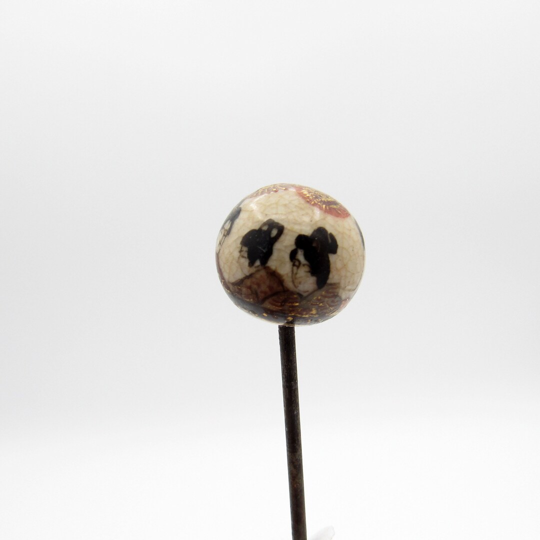 Antique Hatpin True CHILD SIZE Satsuma Ball Hat Pin Geisha - Etsy