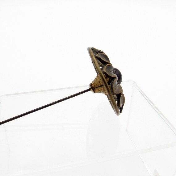 Antique Hatpin Daisy with Purple Cabochon Center Ston… - Gem