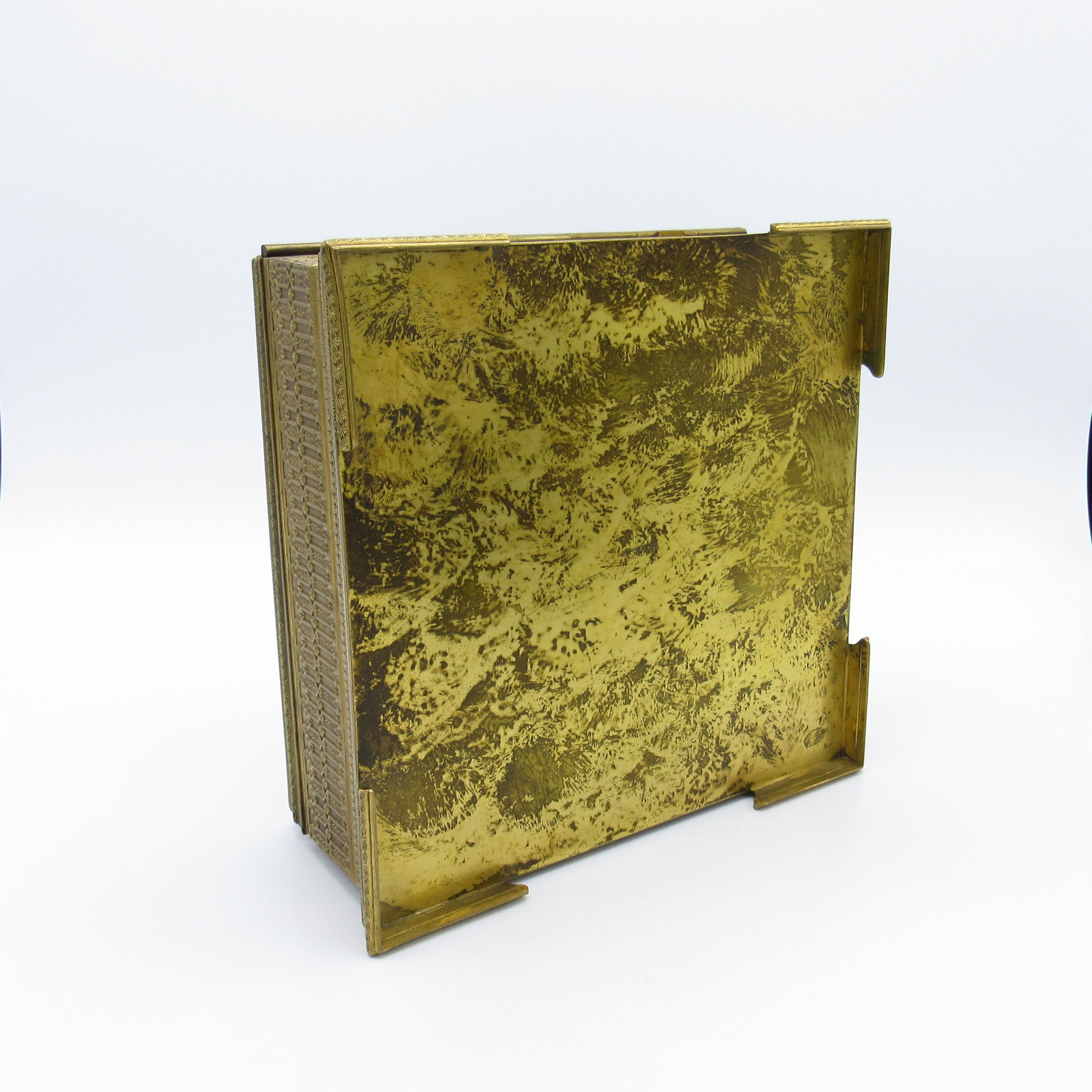 Antique BEST HUGE Bronze Dresser Box With Hand Painting, Enamel ...