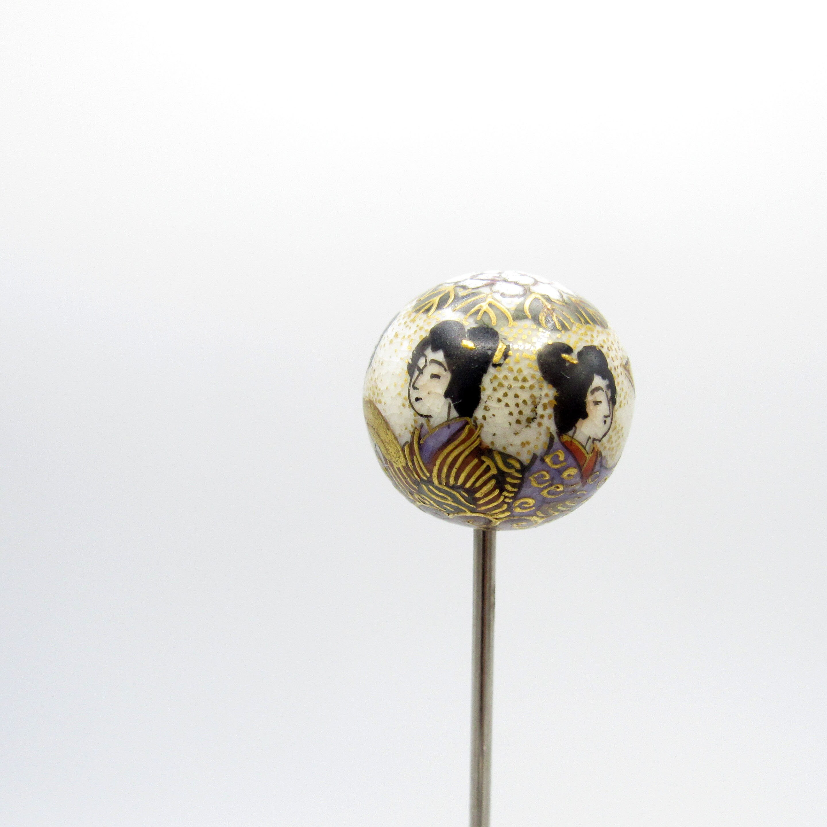 Antique SATSUMA Geisha's, Fan, Child, Hat Pin, Hatpin. - Etsy