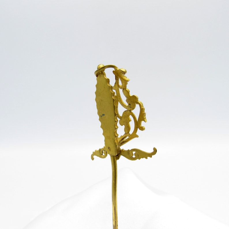 Antique Hatpin Brass Sword Handle Hat Pin - Etsy