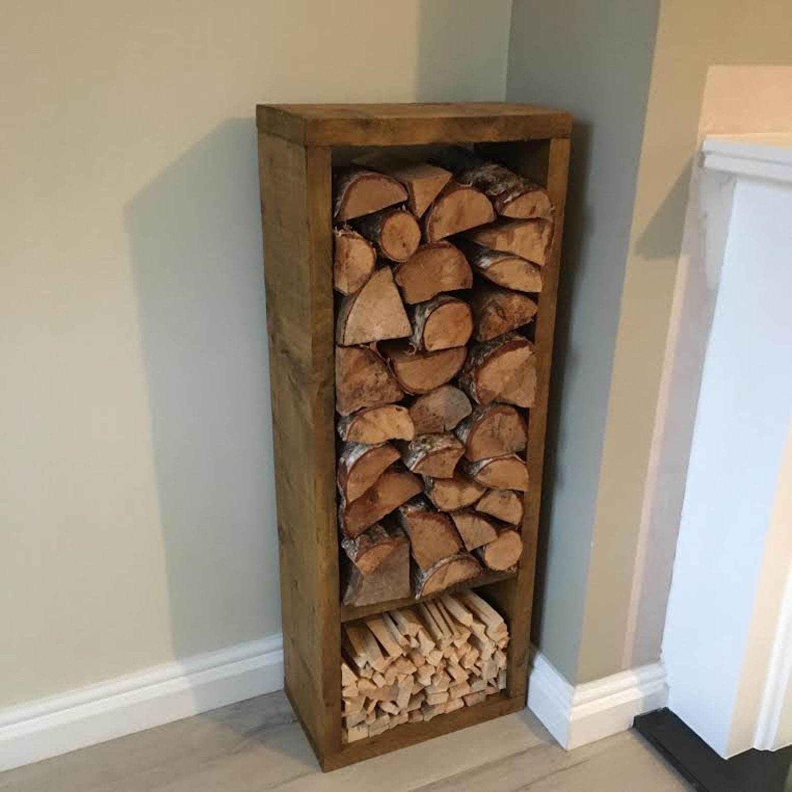 Rustic Indoor Log Store - Etsy UK