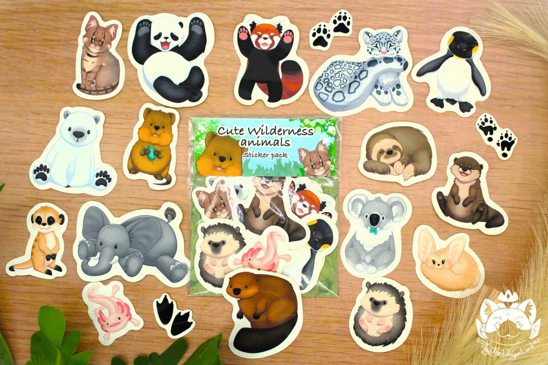 Cute Wildlife Animal Sticker Pack - Etsy