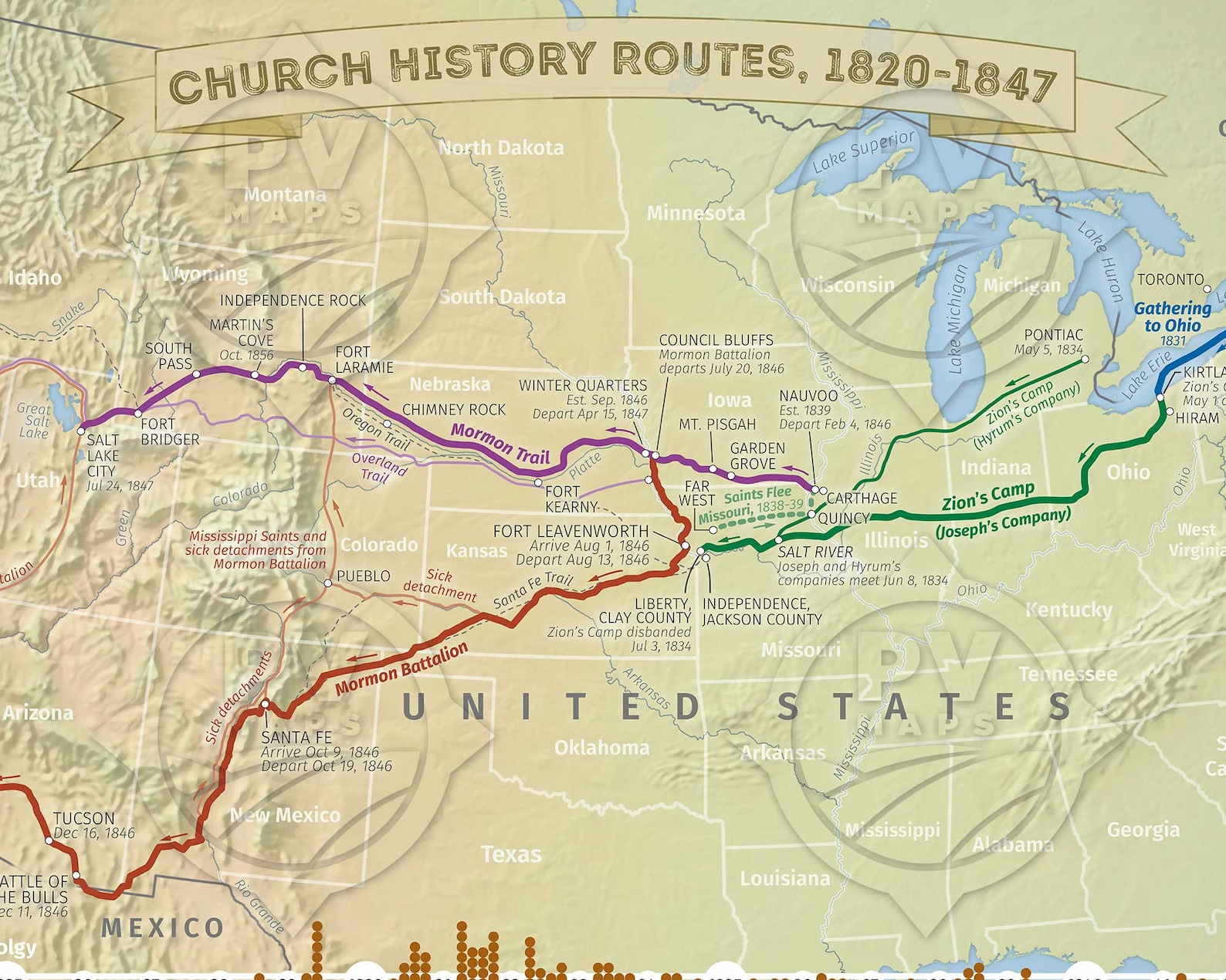 Church History Routes Map | Study Aid | 11x17, 12x18, 20x30, 24x36, A0 ...