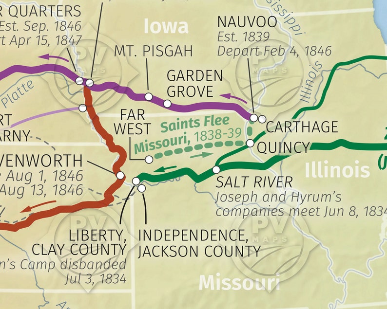 Church History Routes Map | Study Aid | 11x17, 12x18, 20x30, 24x36, A0 ...