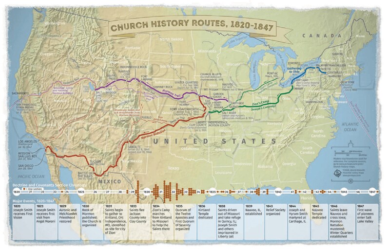 Church History Routes Map Premium-quality Poster | Study Aid | 18x12 ...