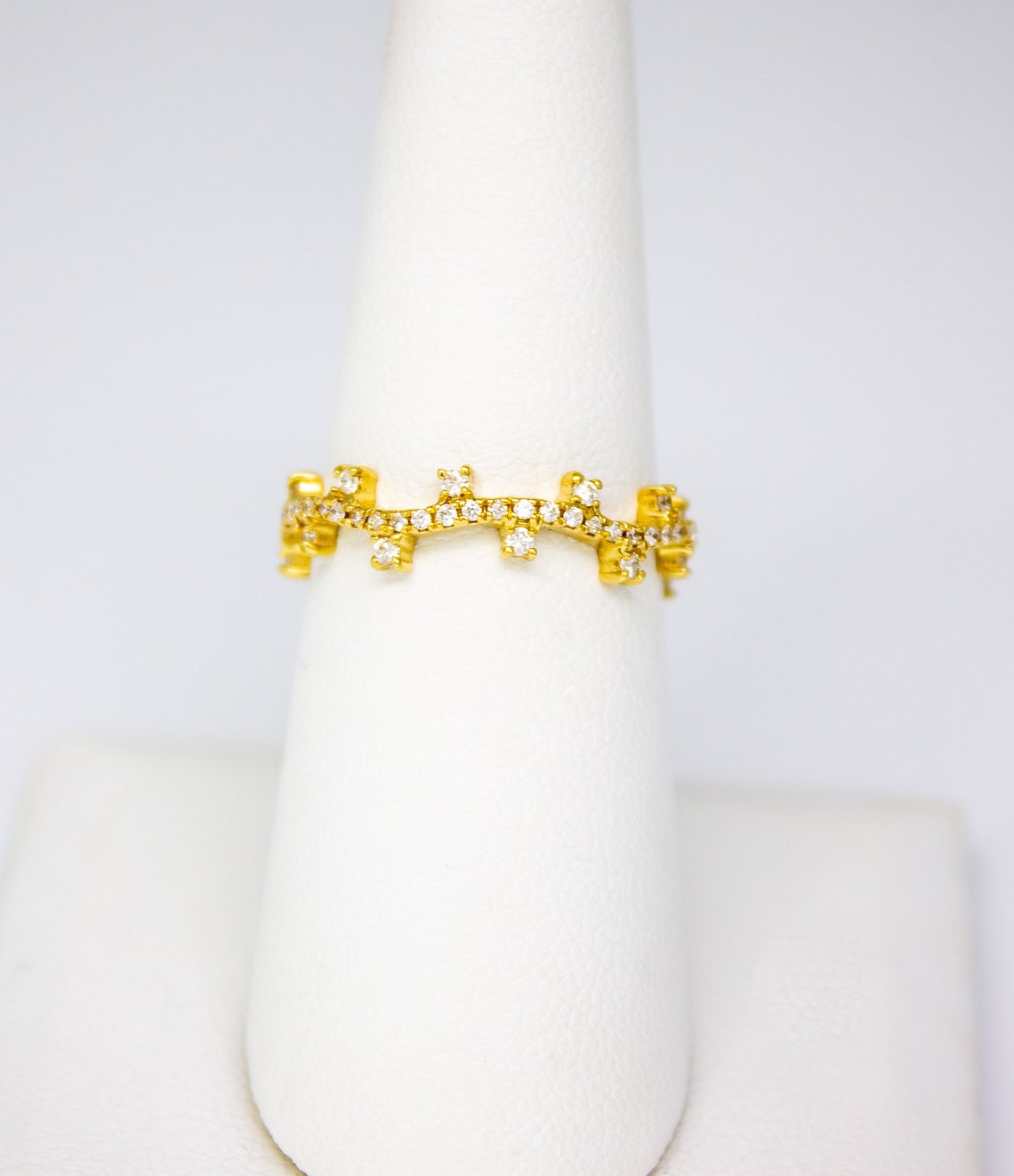 Stackable Yellow Gold 18k and Diamond Ring / Bands / Gift - Etsy