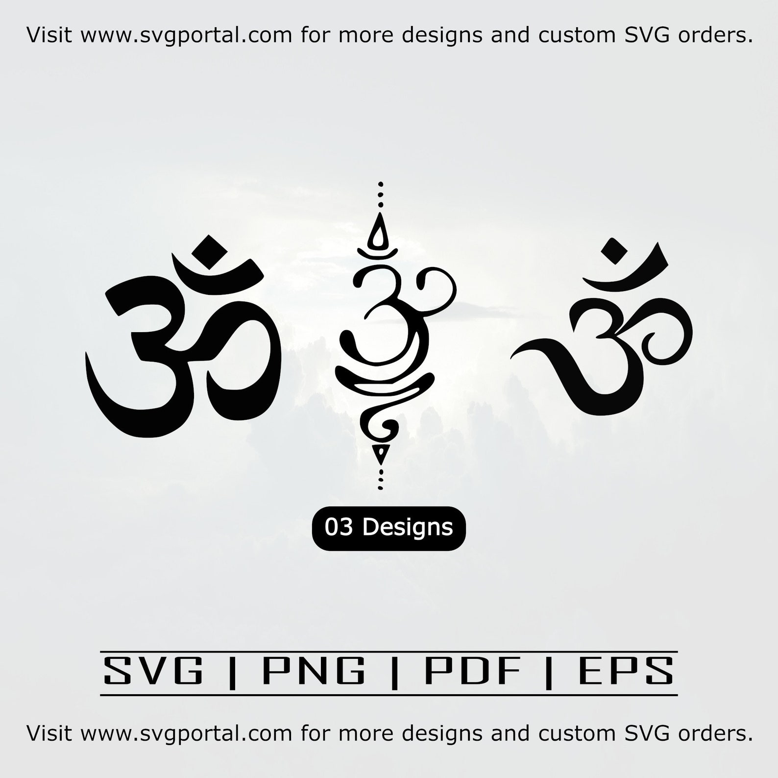 Om 3 in 1 SVG Cut Files Bundle - Etsy