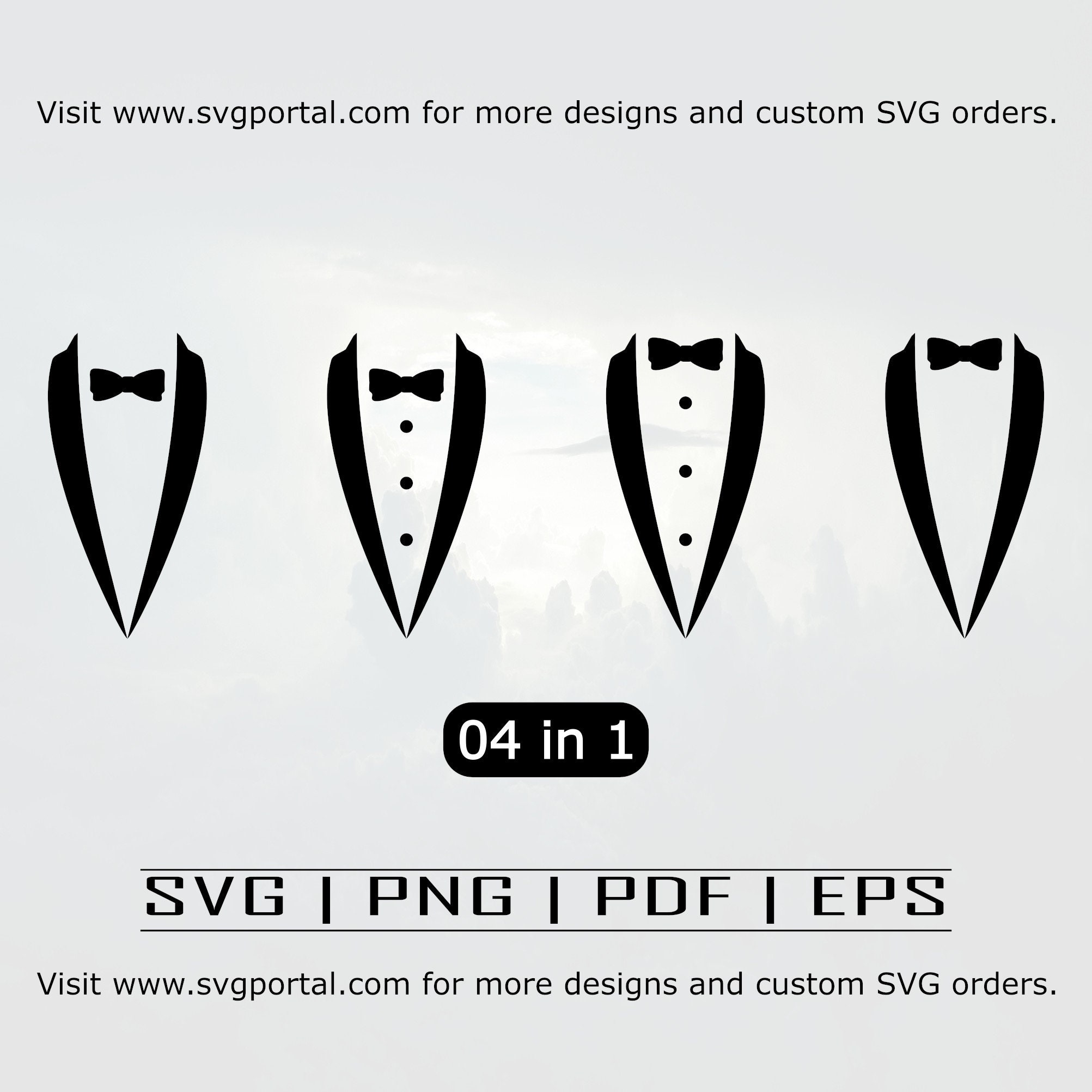 Tuxedo Bow and Tie SVG Cut Files 4 in 1 Bundle - Etsy