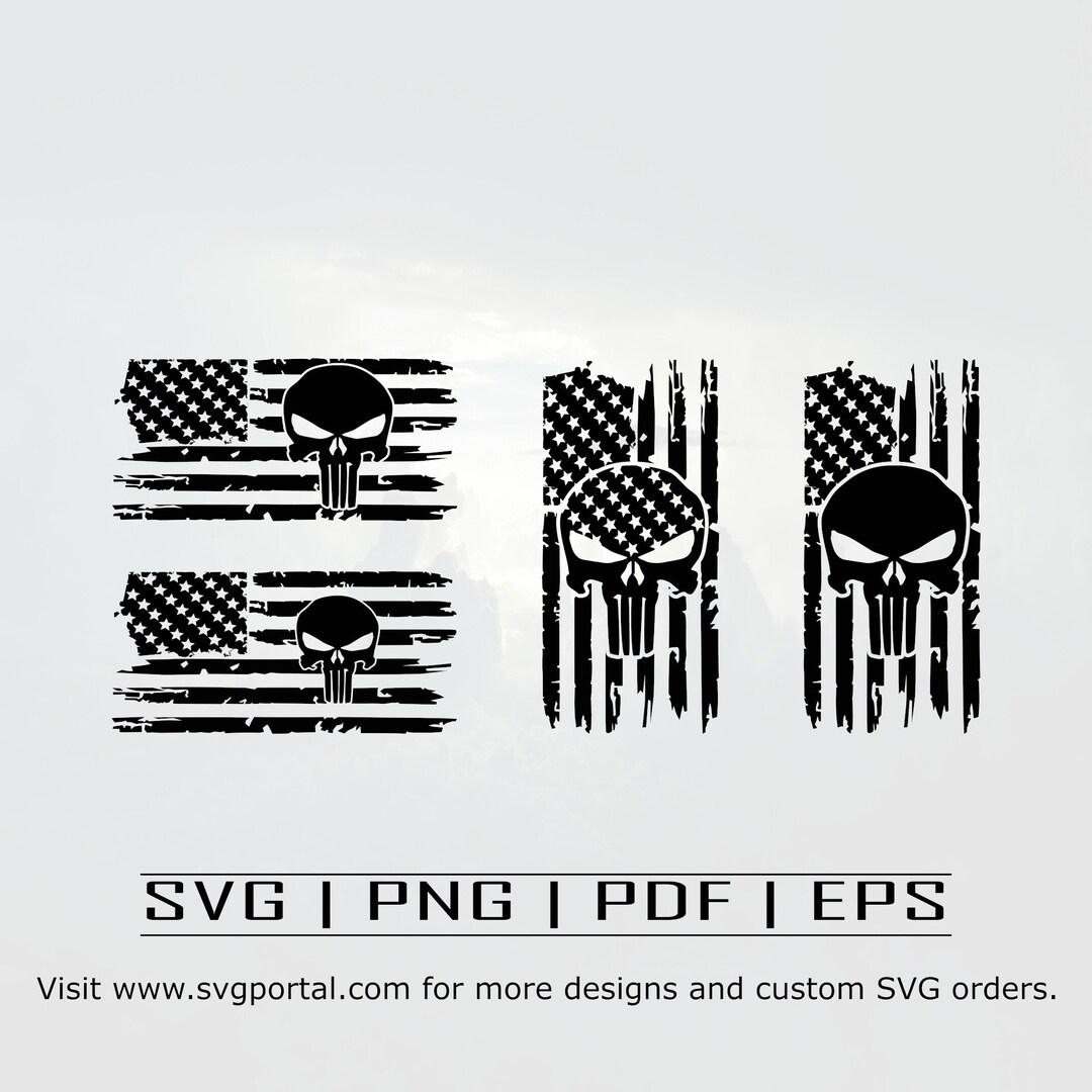 Distressed American Flag Skull SVG | USA Flag Skull PNG - Etsy