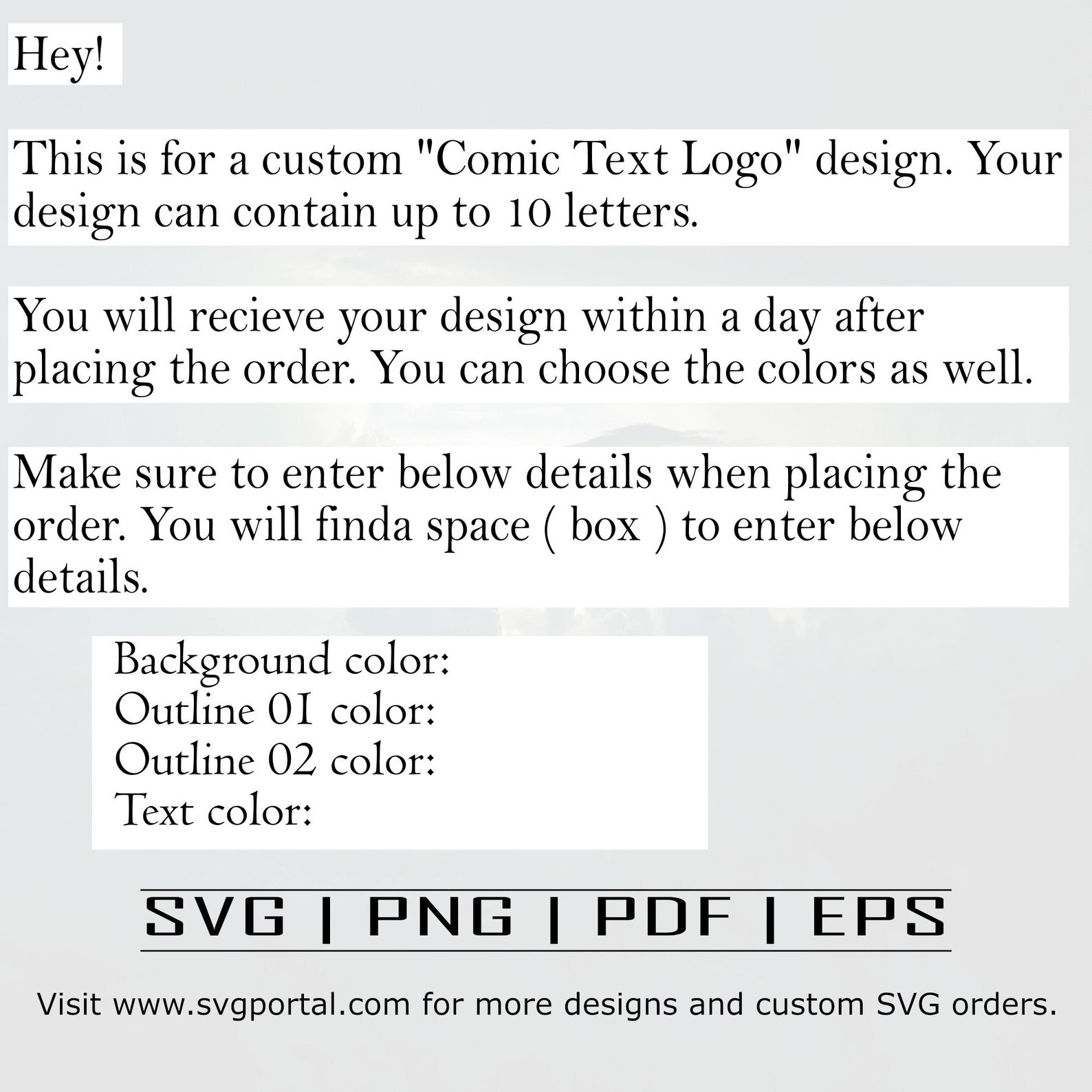 Custom Comic Text Logo SVG, PNG and Other Files - Etsy