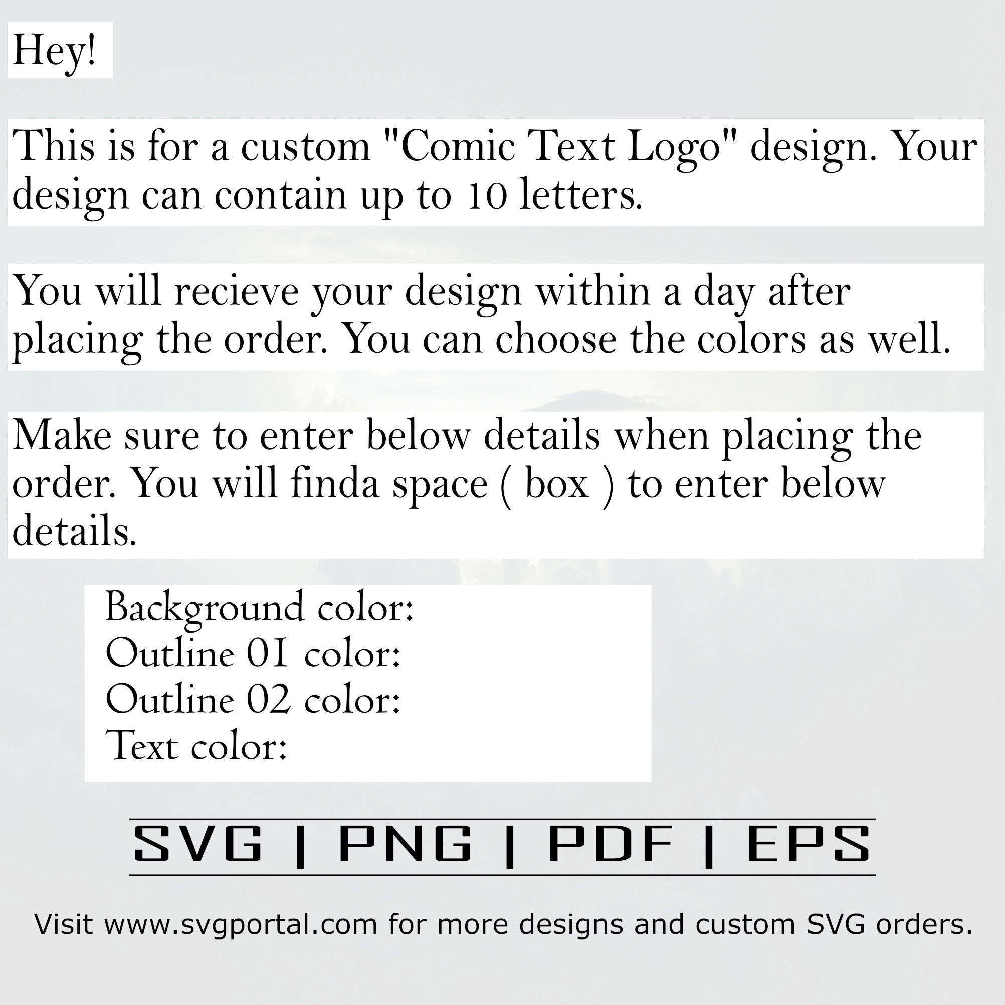 Custom Comic Text Logo SVG, PNG and Other Files - Etsy