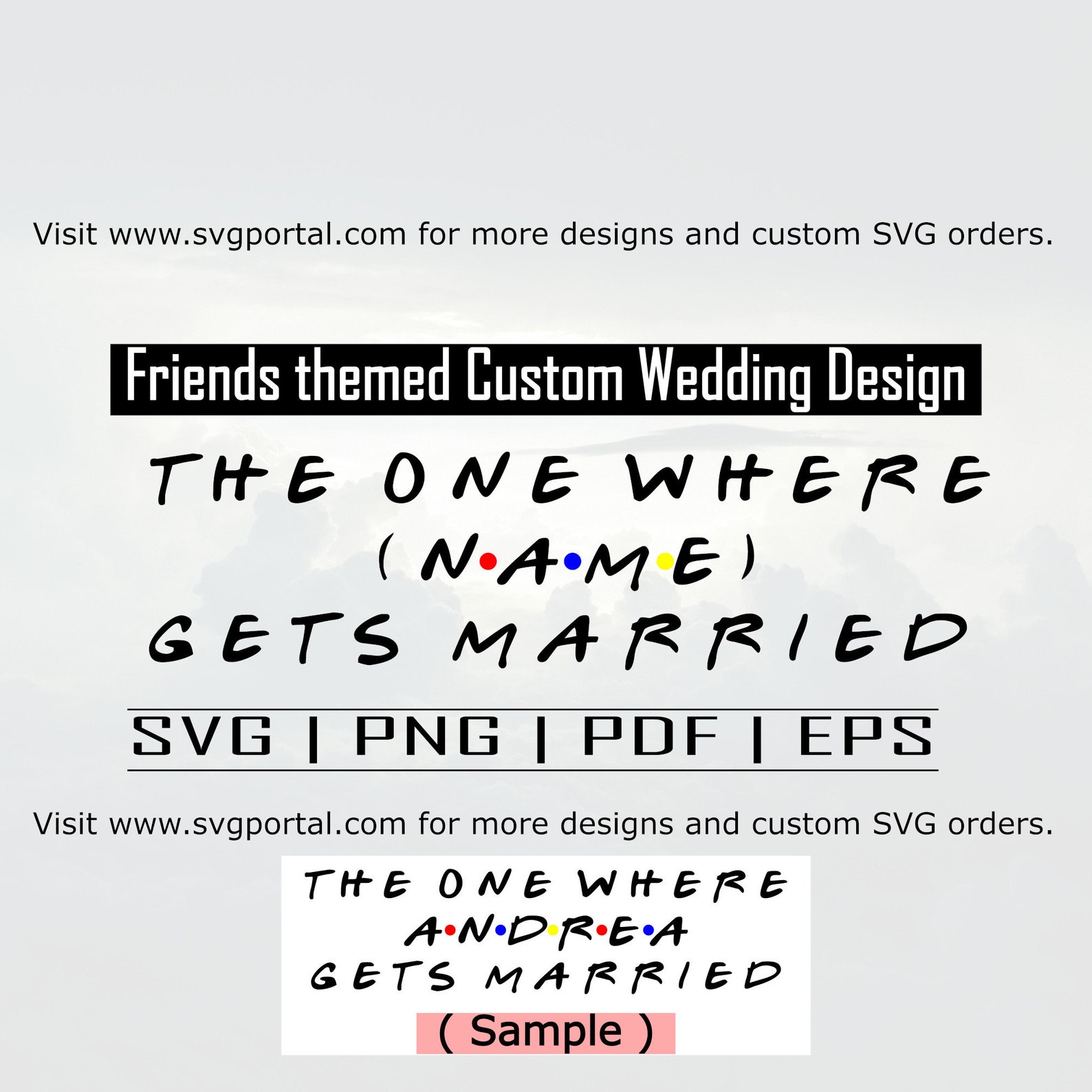 Friends Themed Custom Wedding Design SVG - Etsy