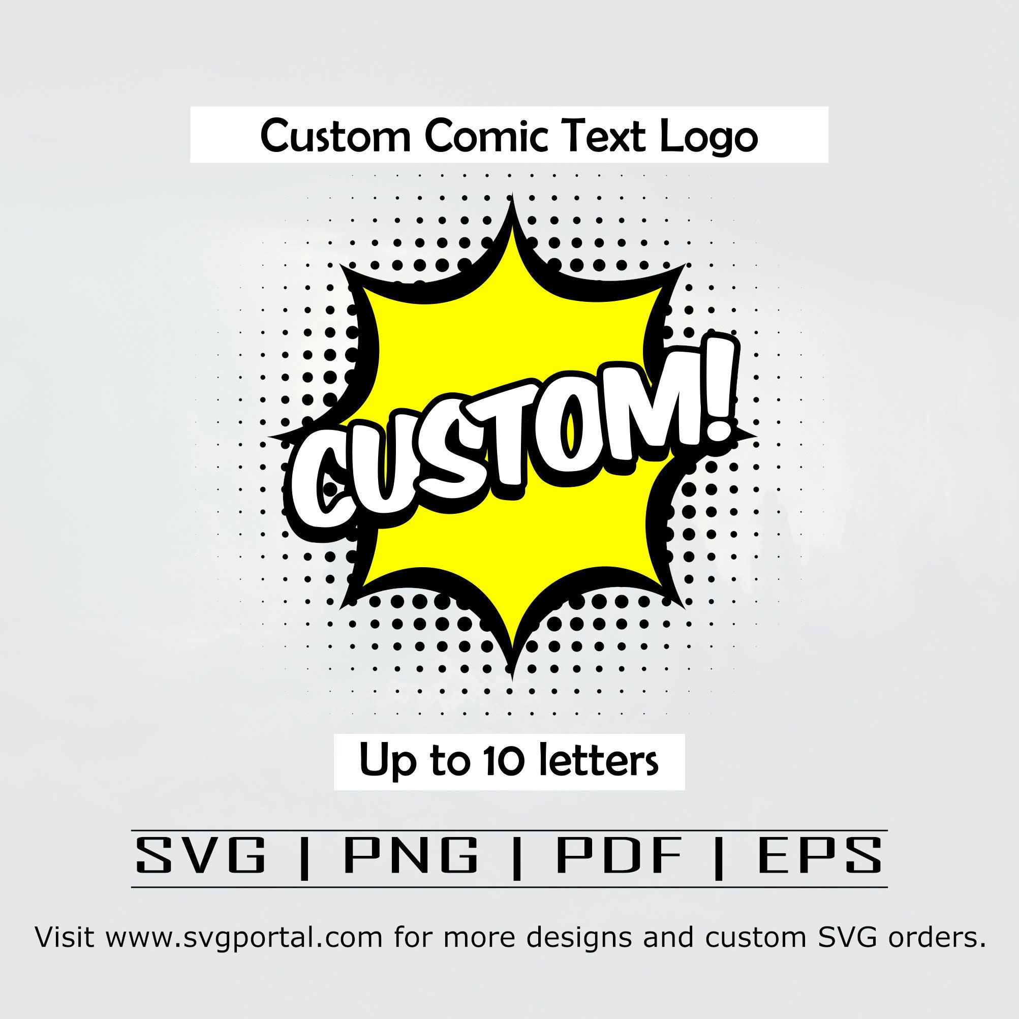 Custom Comic Text Logo SVG, PNG and Other Files - Etsy