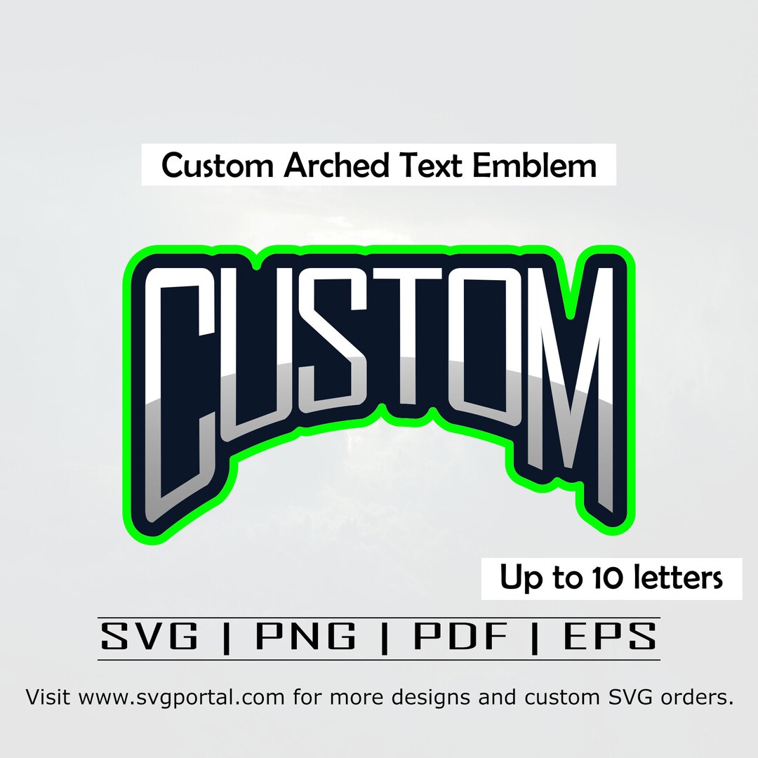 Arched Text Emblem Custom Design | Wordart - Etsy