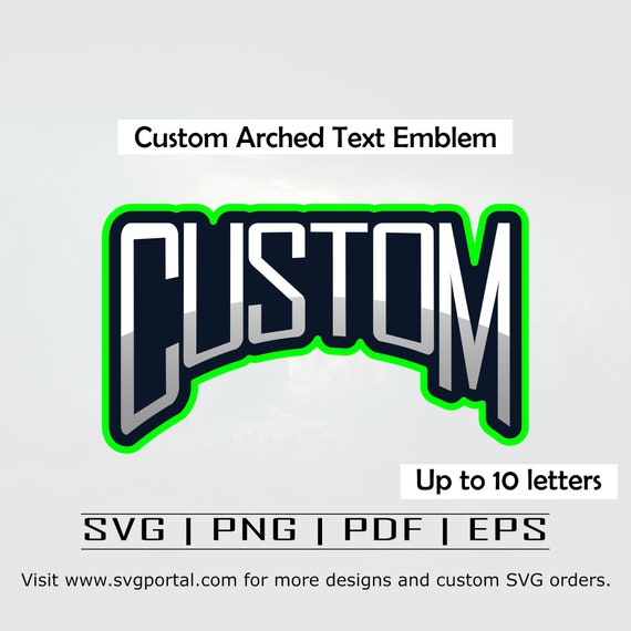 Arched Text Emblem Custom Design Wordart - Etsy
