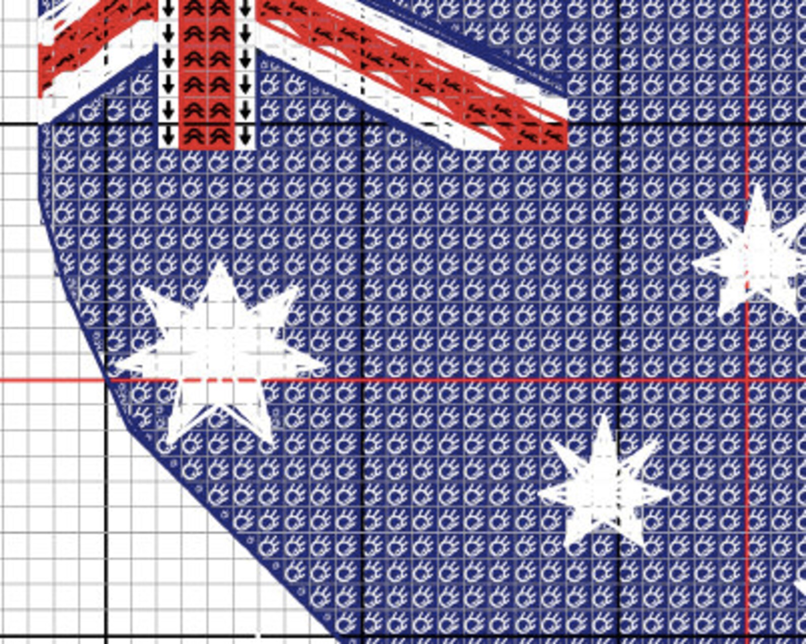 Cross Stitch Pattern Australia Flag Heart Shape With Back Stitch - Etsy