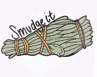 Lit Sage Burning Witchy Smudge Smudging Witch Earthy Natural Svg Pdf ...