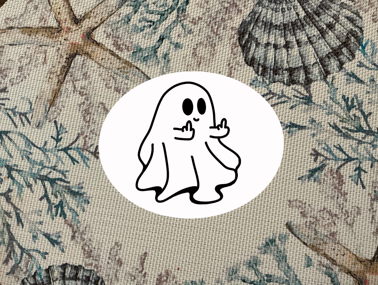 Ghost Middle Finger Vinyl Decal - Etsy