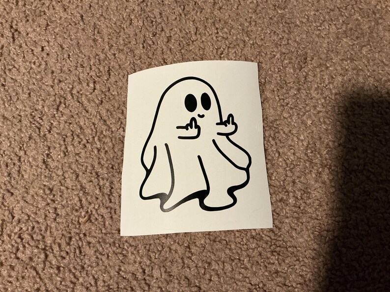 Ghost Middle Finger Vinyl Decal - Etsy