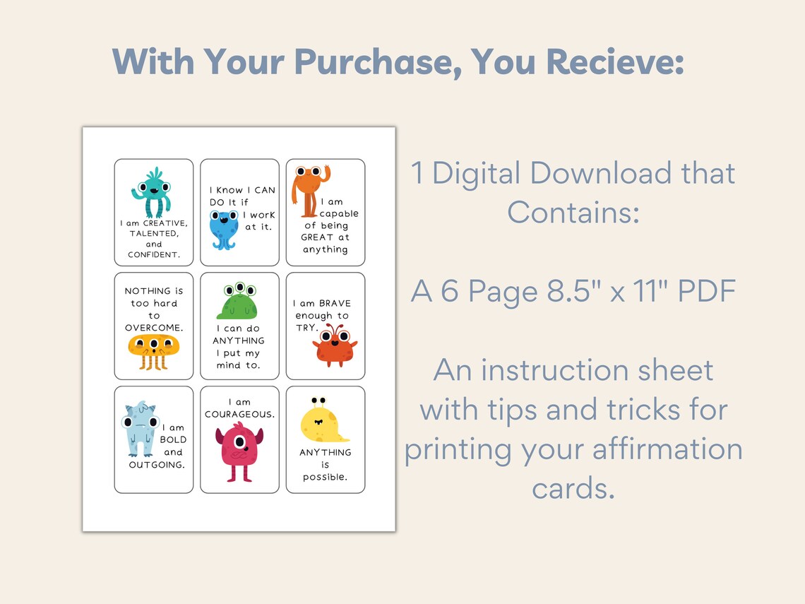 45 Printable Affirmation Cards for Kids | for Positivity and Self ...