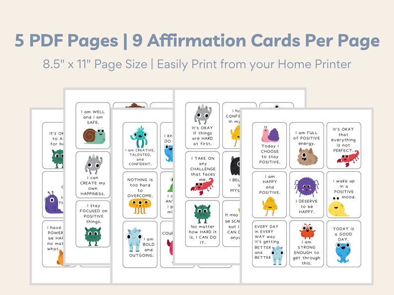 45 Printable Affirmation Cards for Kids | for Positivity and Self ...