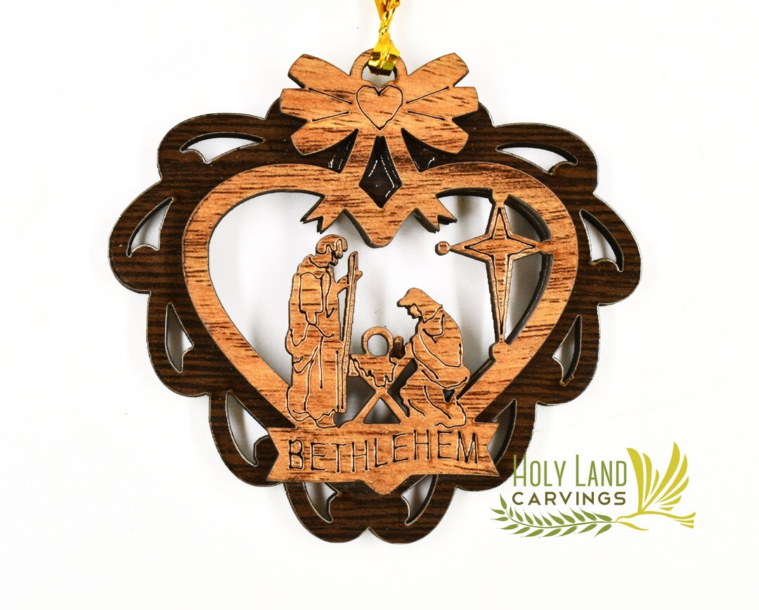 Heart Nativity Ornament, Christmas Tree Ornament, Tree Décor, Nativity ...