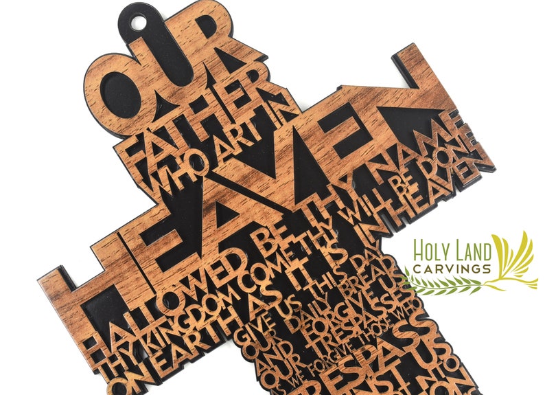 Our Father Prayer Cross, 28 Cm 11 Inch the Lords Prayer Cross Wall ...