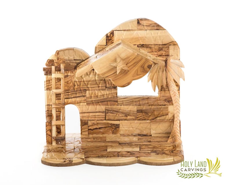 Large Nativity Set, Olive Wood Nativity Set Handmade, Wooden Nativity ...