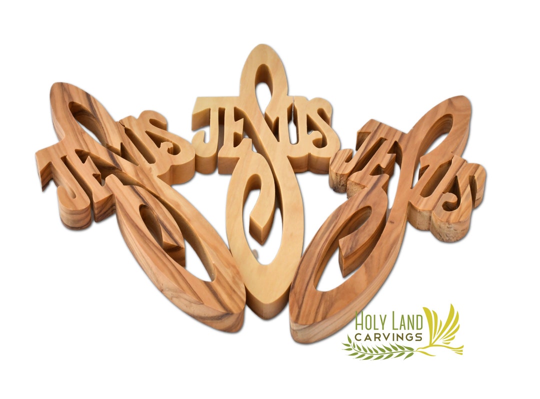 Jesus Name Cross | Olive Wood Cross | Jesus Cross for Wall Décor ...