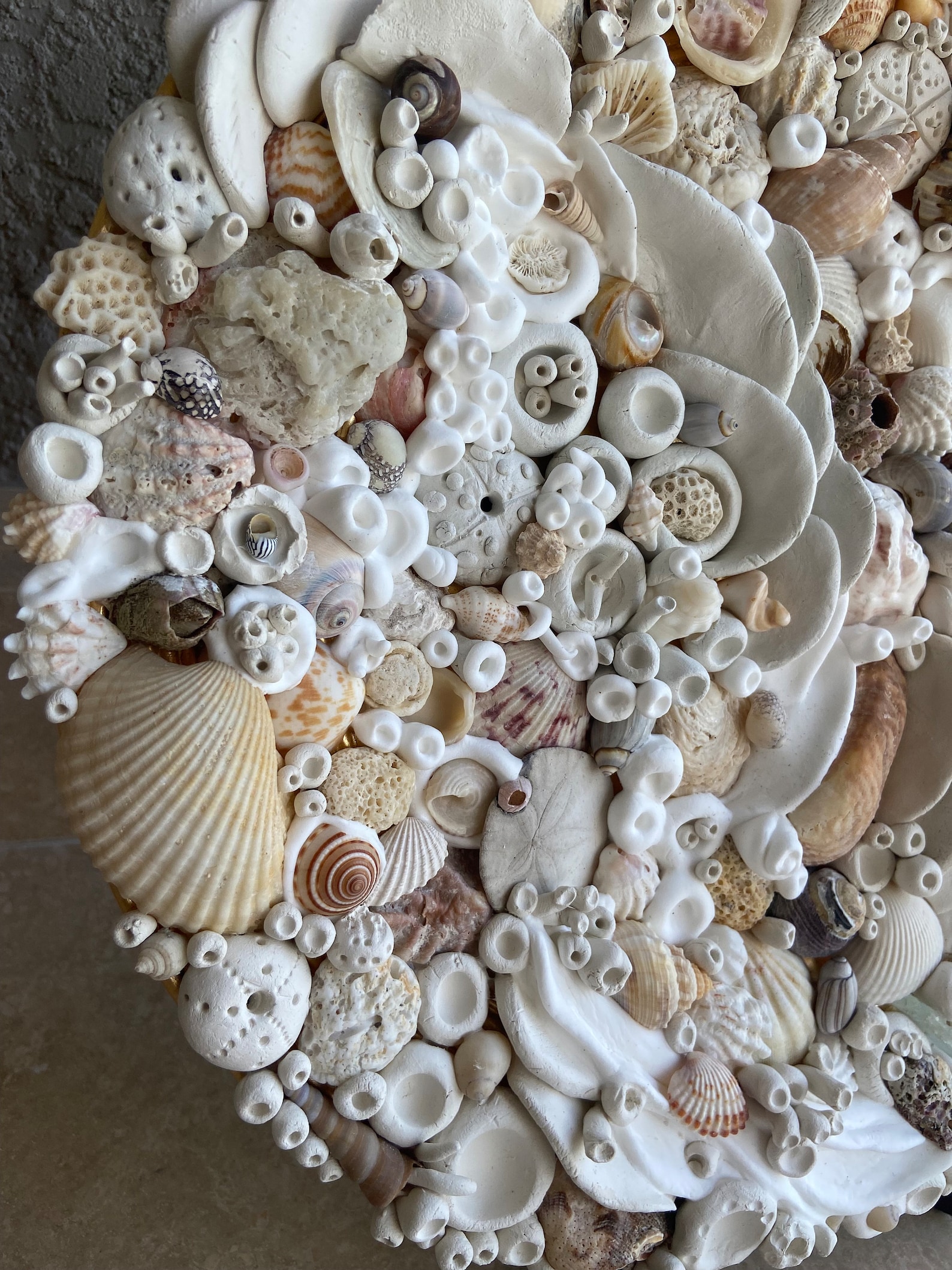 3D Shell Sculpture, Sea Coral Decor, Minimalist Modern, Shell Wave Art ...