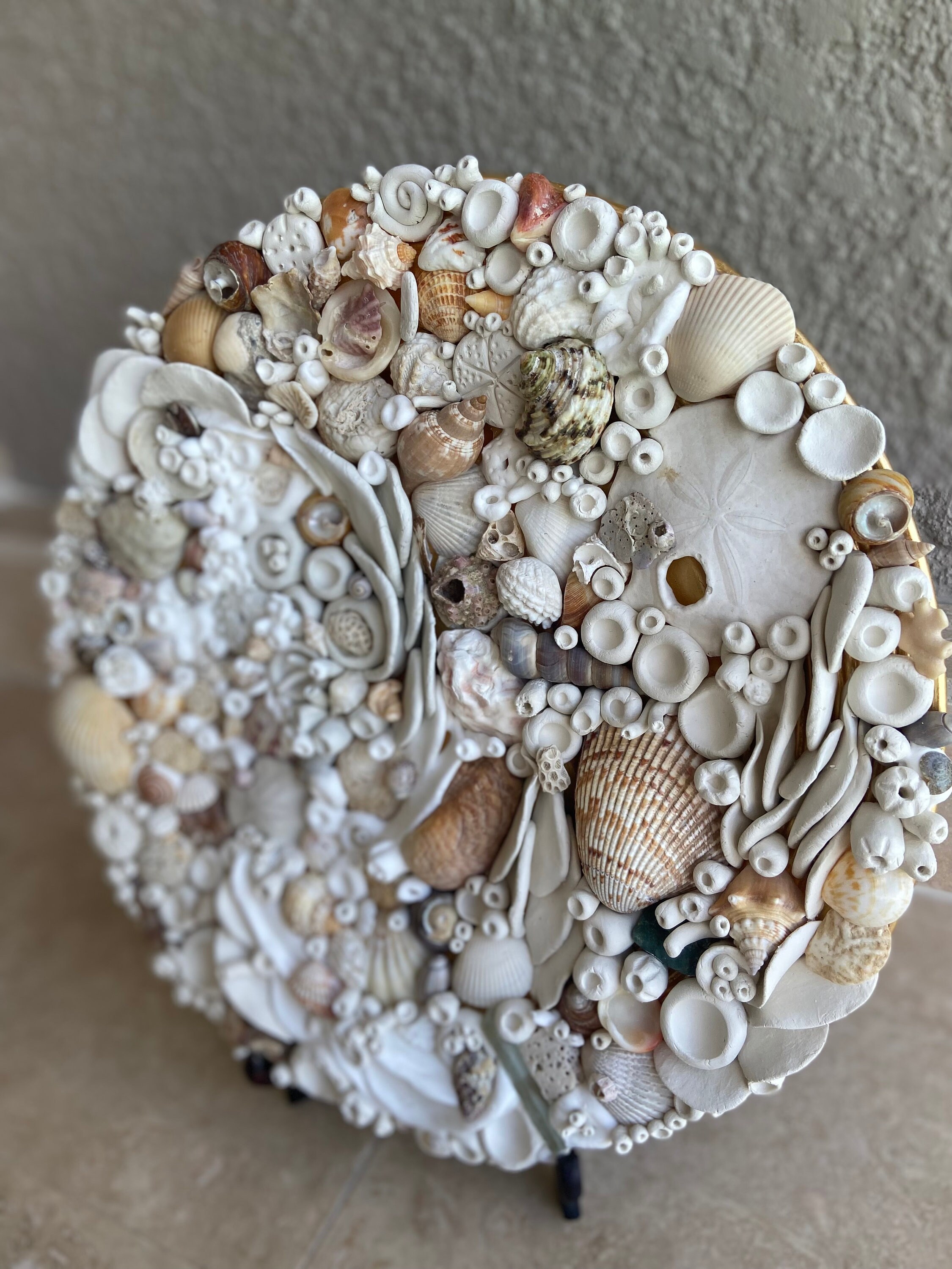 3D Shell Sculpture, Sea Coral Decor, Minimalist Modern, Shell Wave Art ...