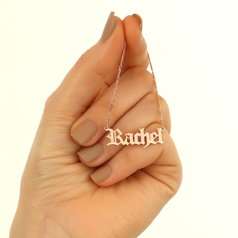 14k Solid Gold Name Necklace Christmas Ts 925k Sterling Etsy