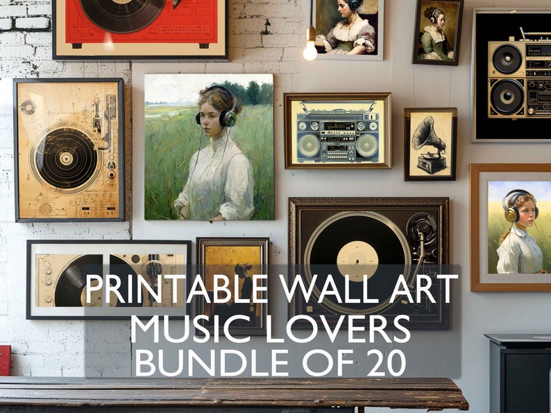 20 Eclectic Digital Artwork, Printable Wall Art, Music Lovers ...