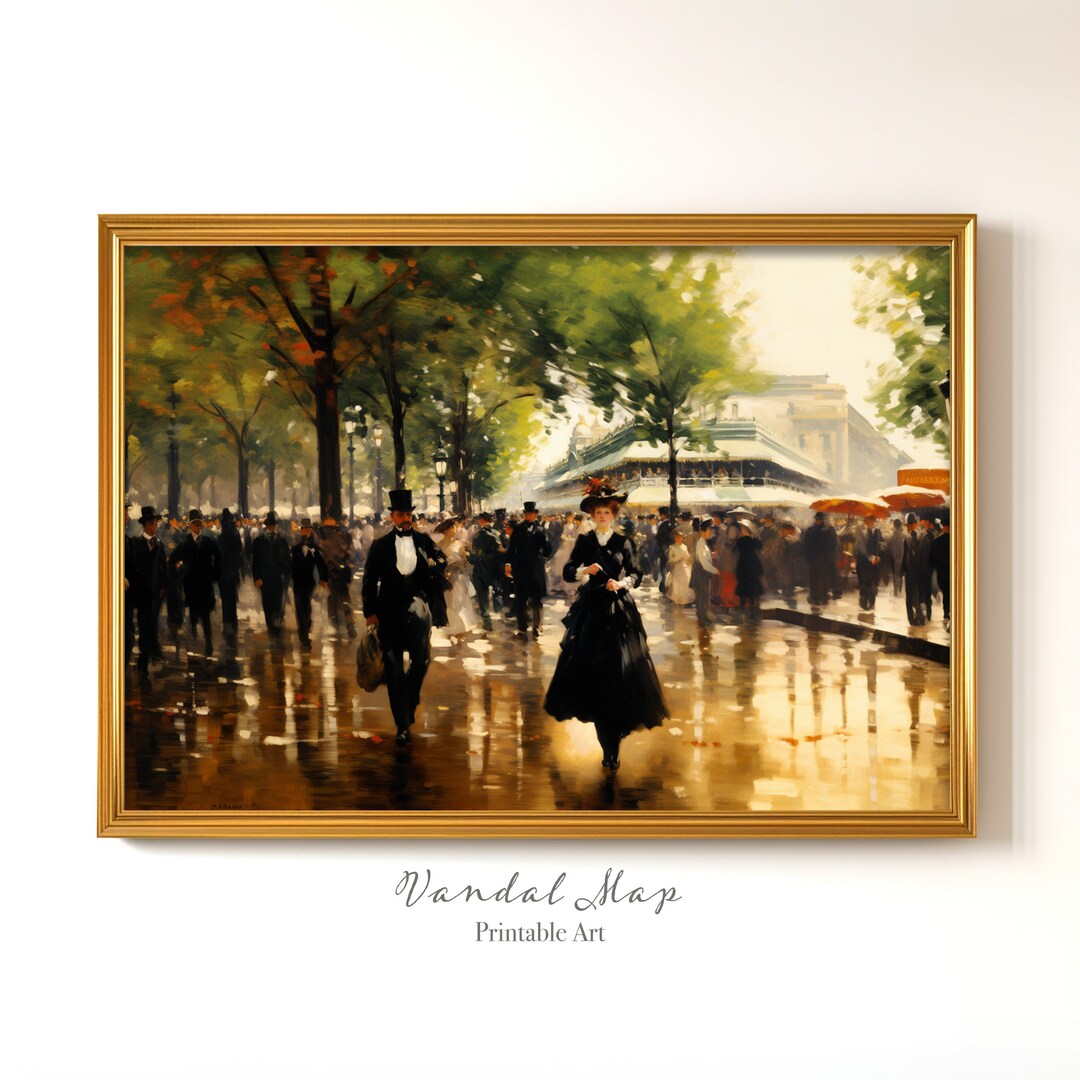 Vintage Digital Oiling Painting Printable Wall Art, Vandalmap 1-012 - Etsy