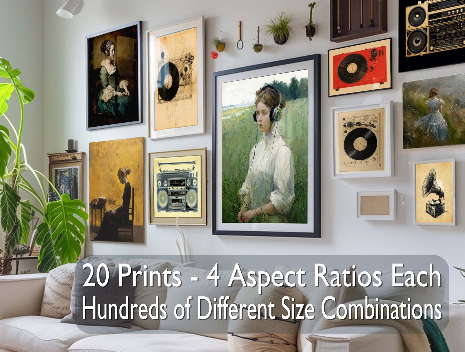 20 Eclectic Digital Artwork, Printable Wall Art, Music Lovers ...