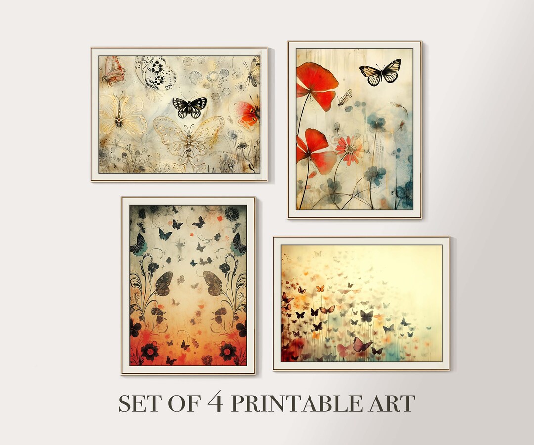 Butterflies Digital Prints, Printable Artwork, Ernst Haeckel Inspired ...