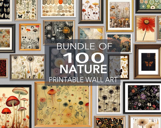 Nature Prints, Printable Mushroom Art, Digital Artwork, Eclectic Art ...