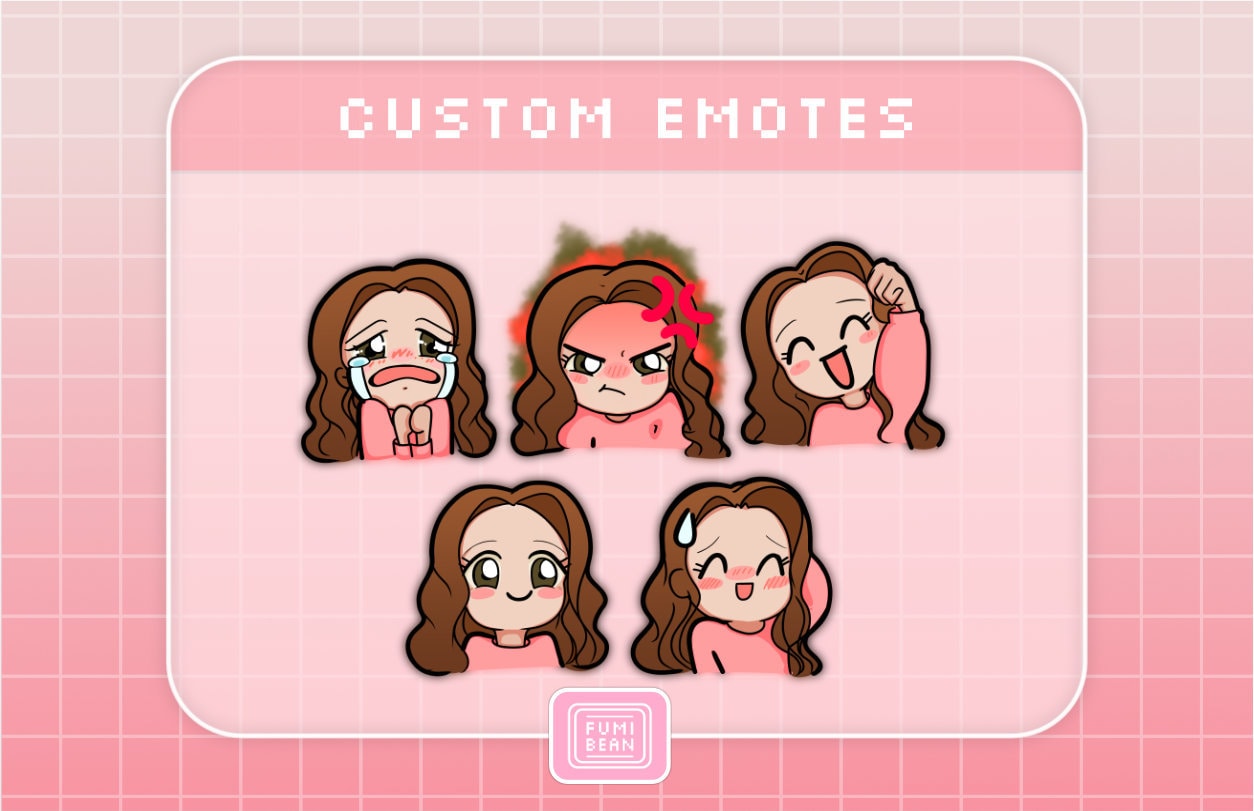 CUSTOM Twitch Emotes by FUMIBEAN Digital Drawn Fast Delivery , for Her ...