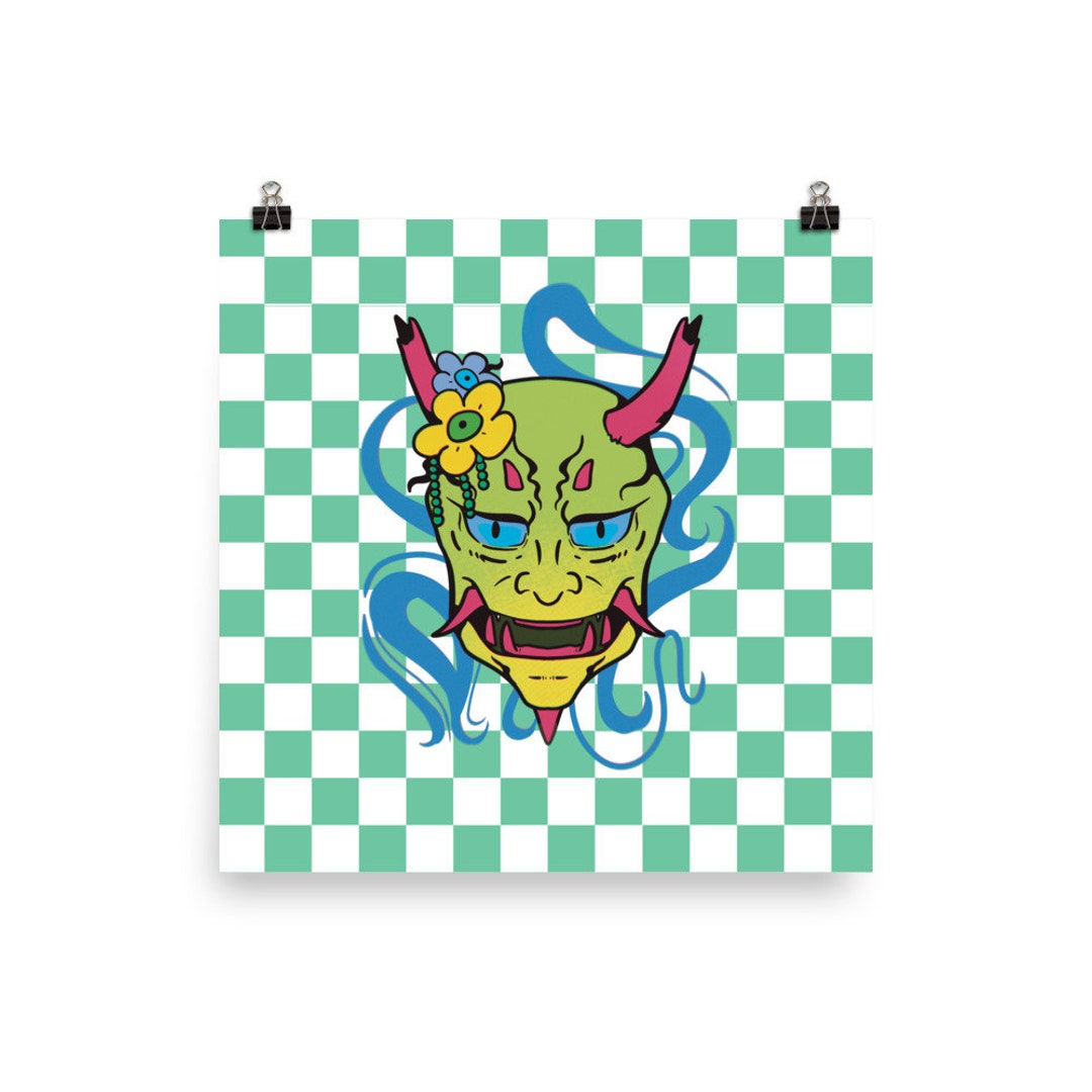 BLOOM! Checkered Flower Mask Printable Poster by Fumibean, Street Style ...