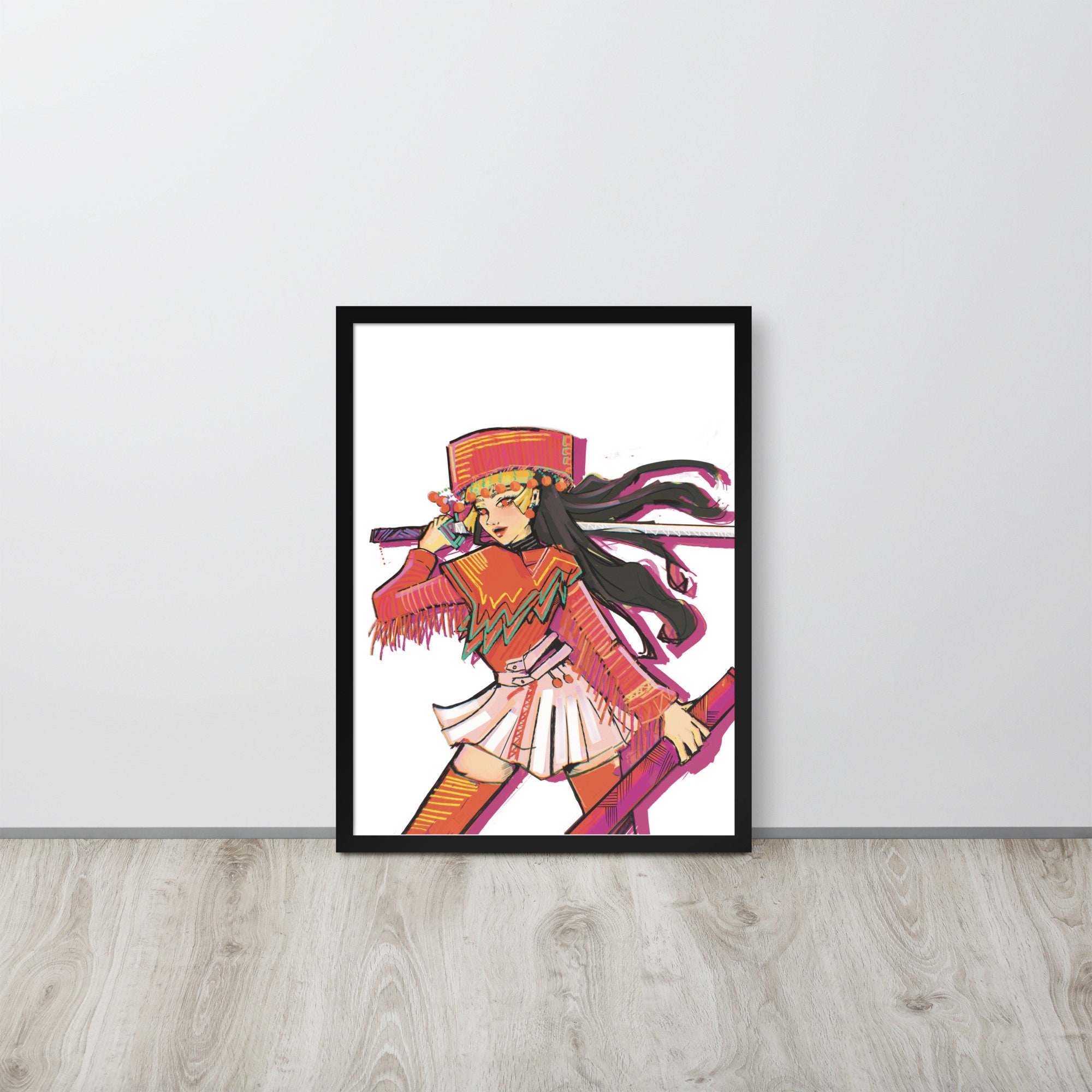 Anime Hmong Girl Framed Poster by Fumibean - Hmoob, Tribal Art, Modern ...