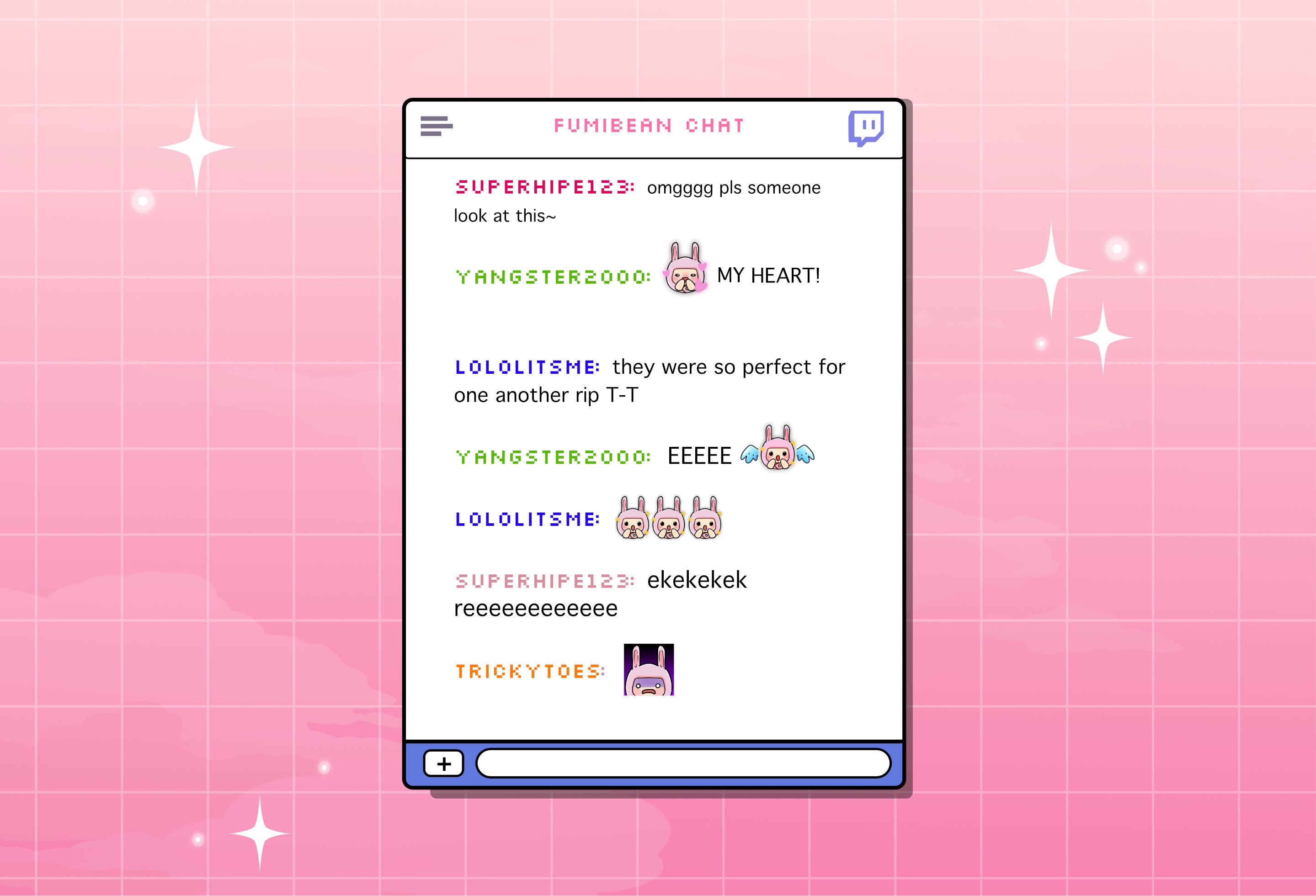 Bunny Bop Twitch Emote Wings by FUMIBEAN Digital Drawn - Etsy Australia