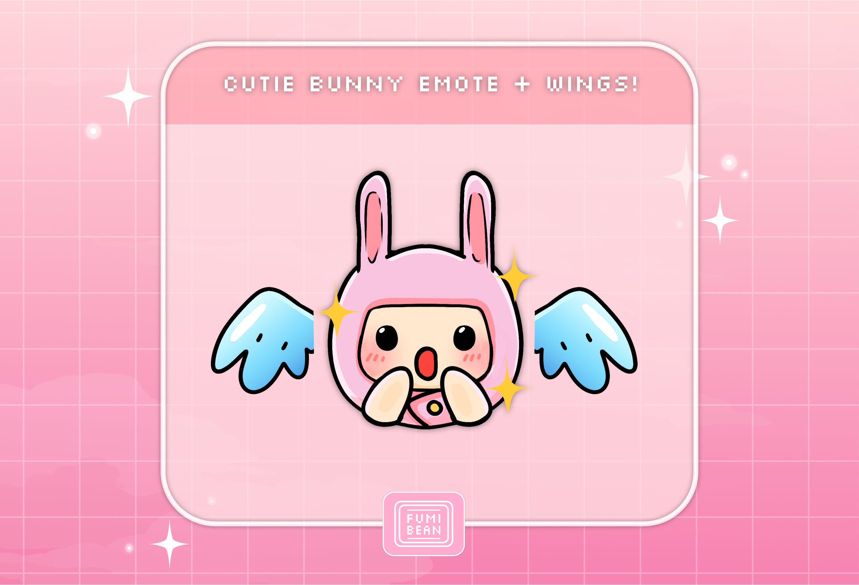 Bunny Bop Twitch Emote Wings by FUMIBEAN Digital Drawn - Etsy Australia