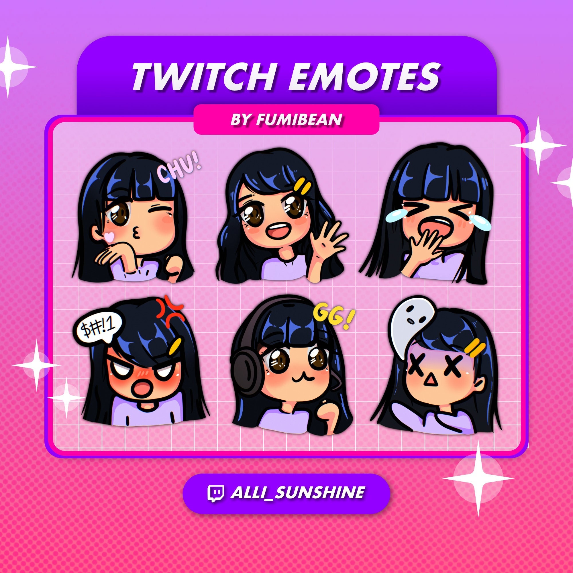 Bunny Bop Twitch Emote Wings by FUMIBEAN Digital Drawn - Etsy Australia