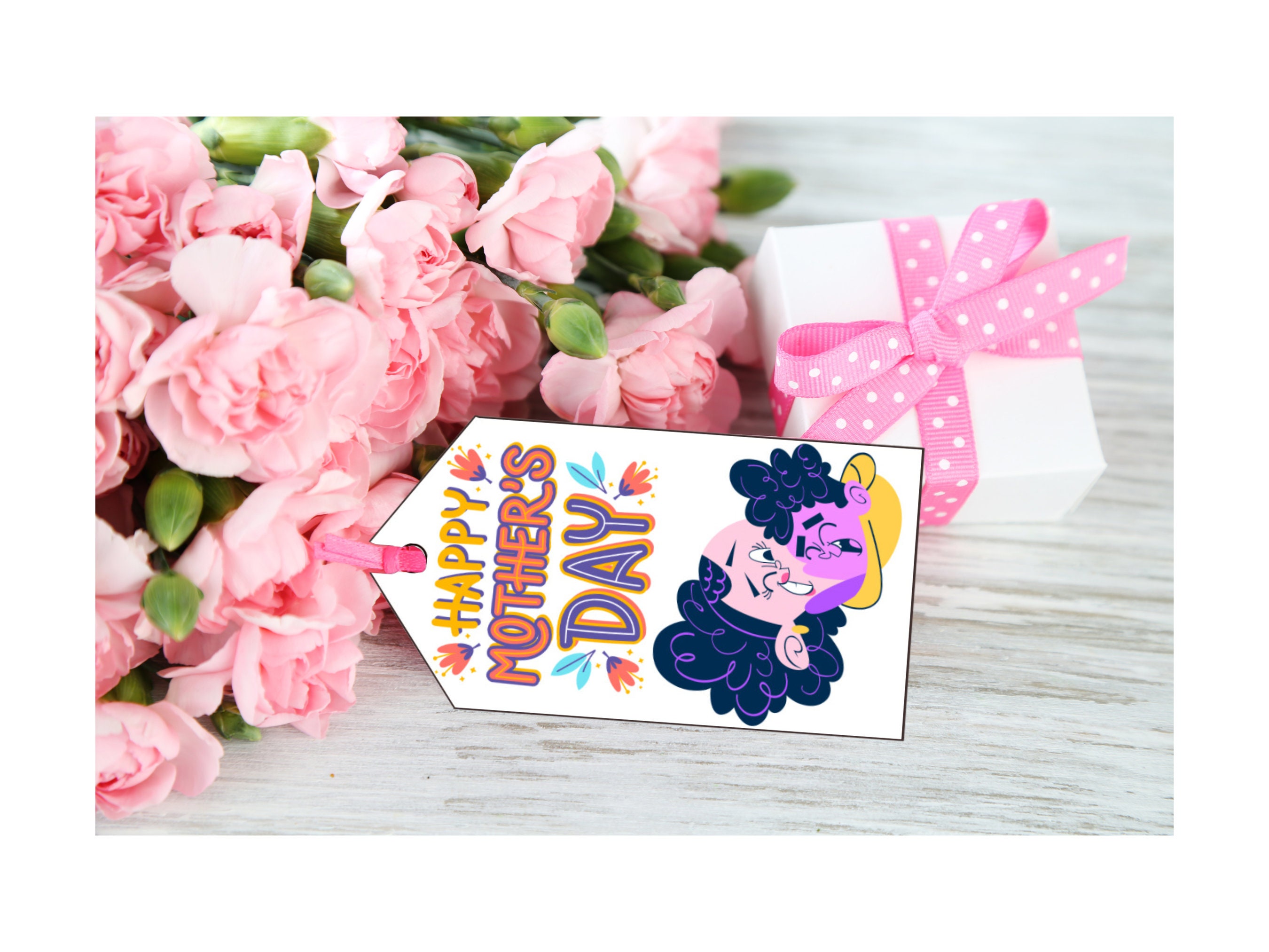 Mother’s Day Gift Tags / Gift Tags for Kids-adults / Mom Kids Cartoons ...