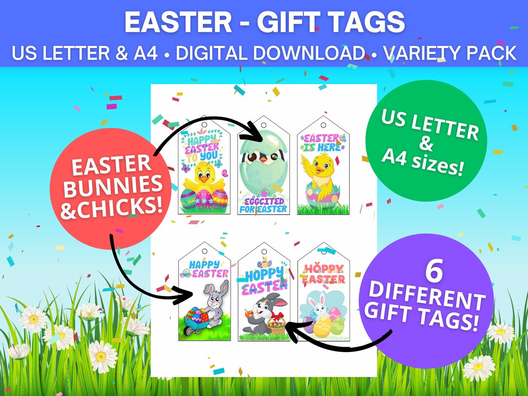 Easter Bunnies and Chicks Gift Tags/easter Gift Tags for Kids-adults ...