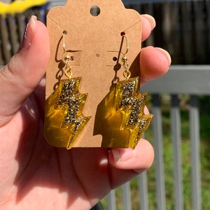 Lightning Resin Earrings - Etsy