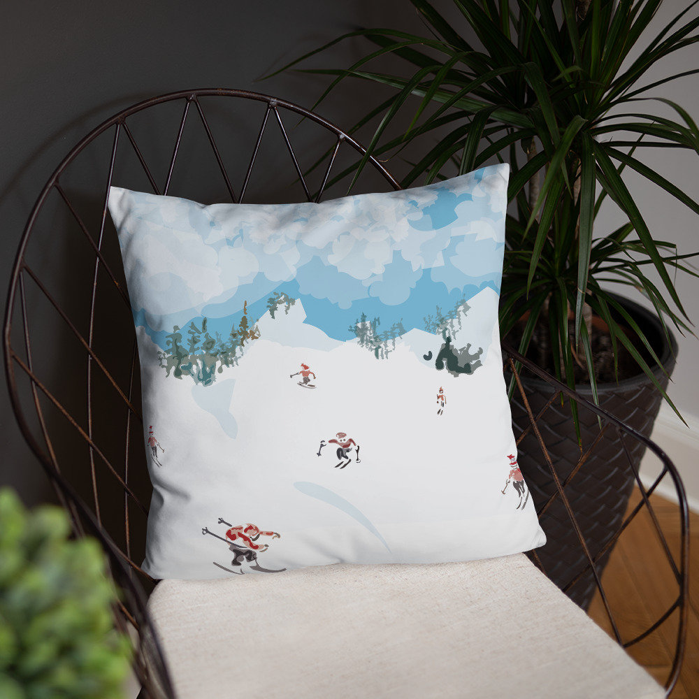 Ski Pillow, Winter Snow Ski Scene - Etsy